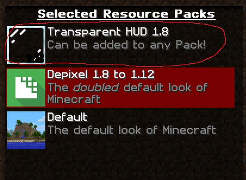 Transparent HUD 1.8.x Minecraft Texture Pack