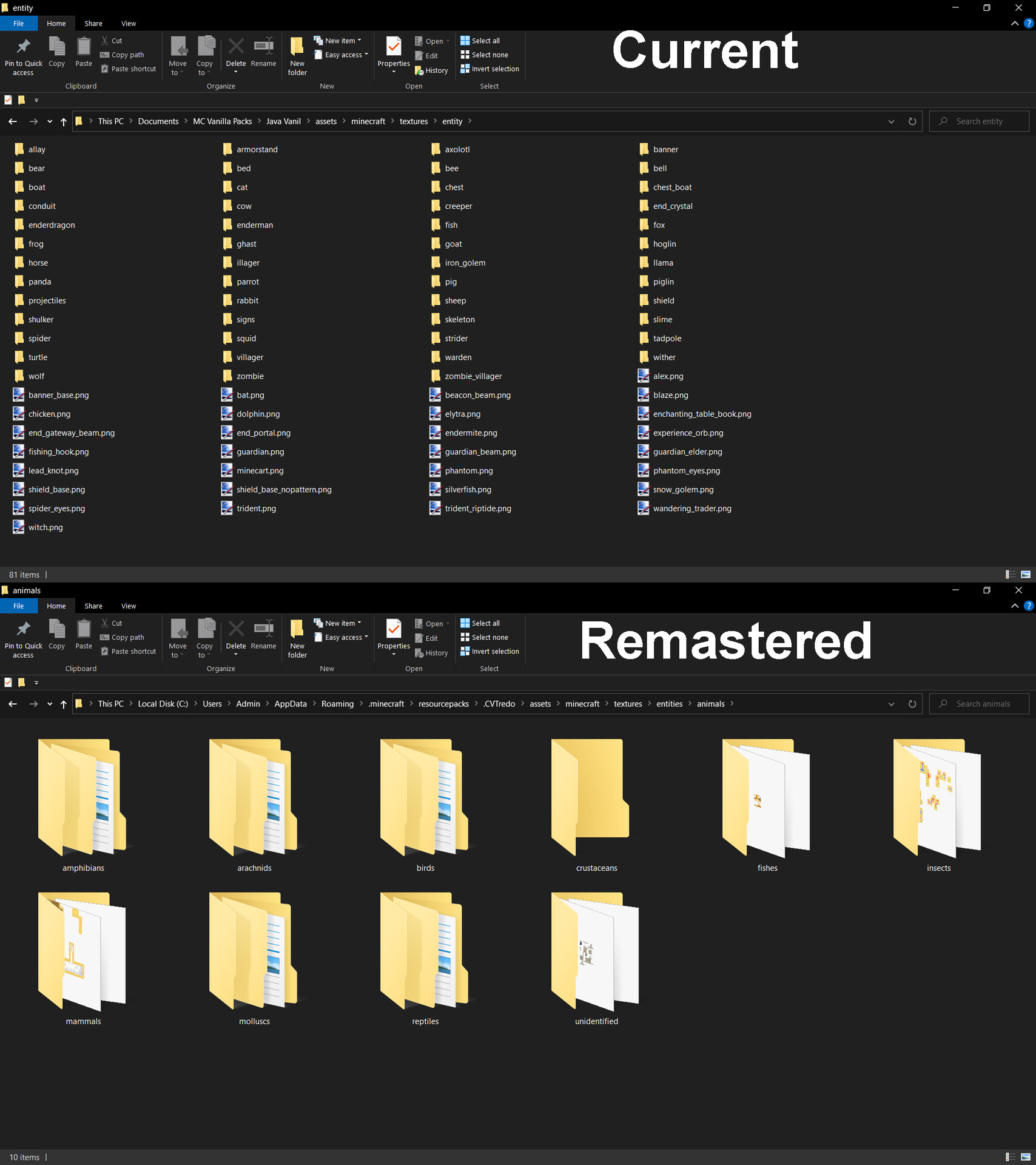 CreeprVictor's Remastered File System Minecraft Texture Pack