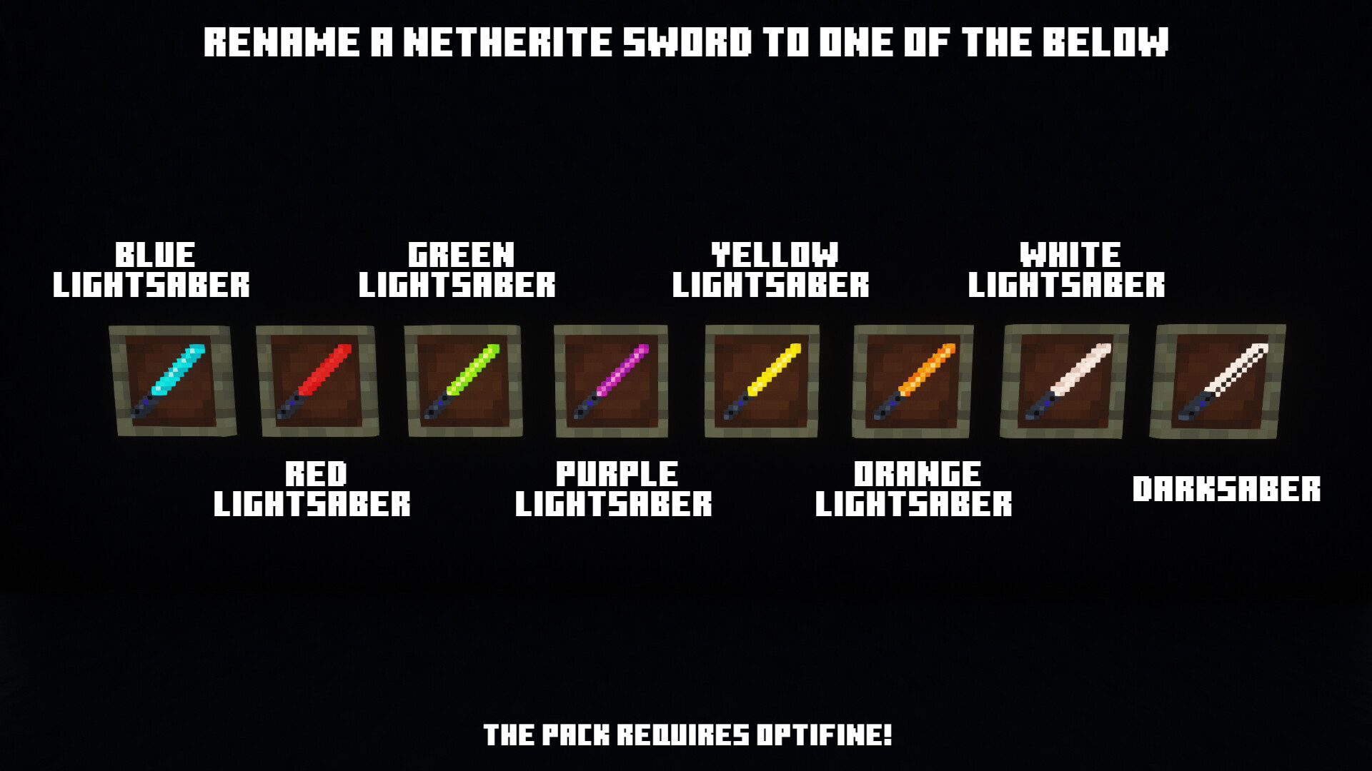Lightsabers! Minecraft Texture Pack