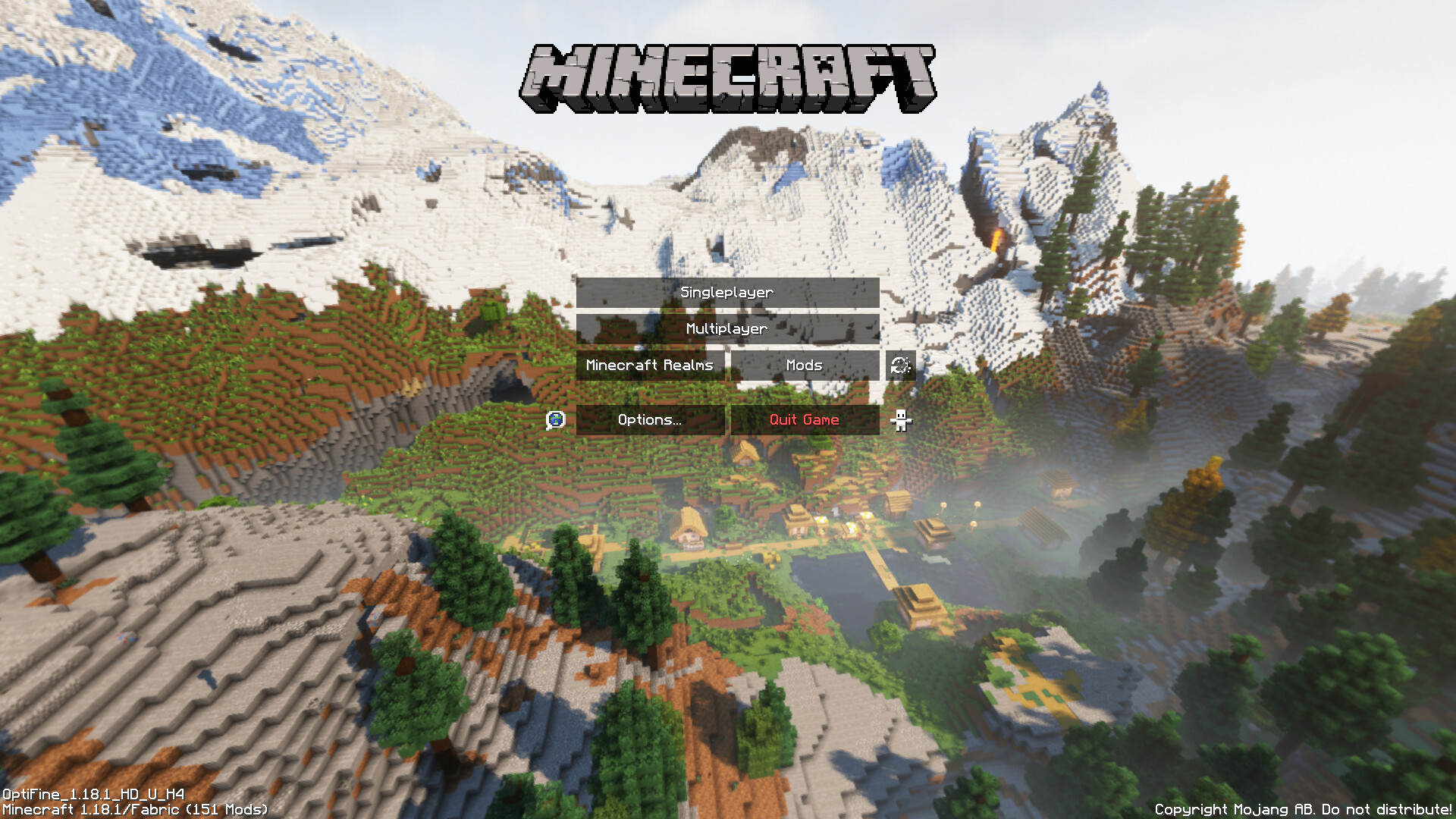 Mountain Panorama w Shaders Minecraft Texture Pack