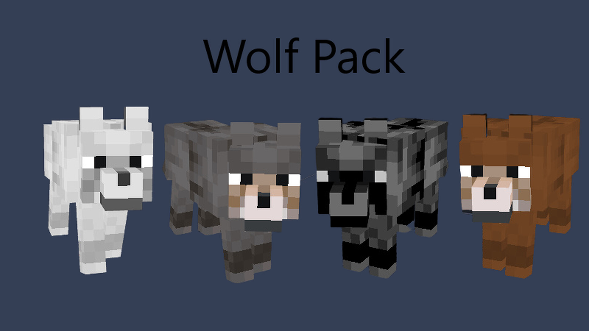 4 new wolf variants Minecraft Texture Pack