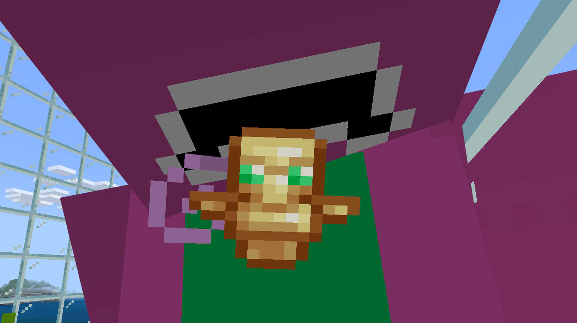 Warden as Barney the Dinosaur Minecraft Texture Pack