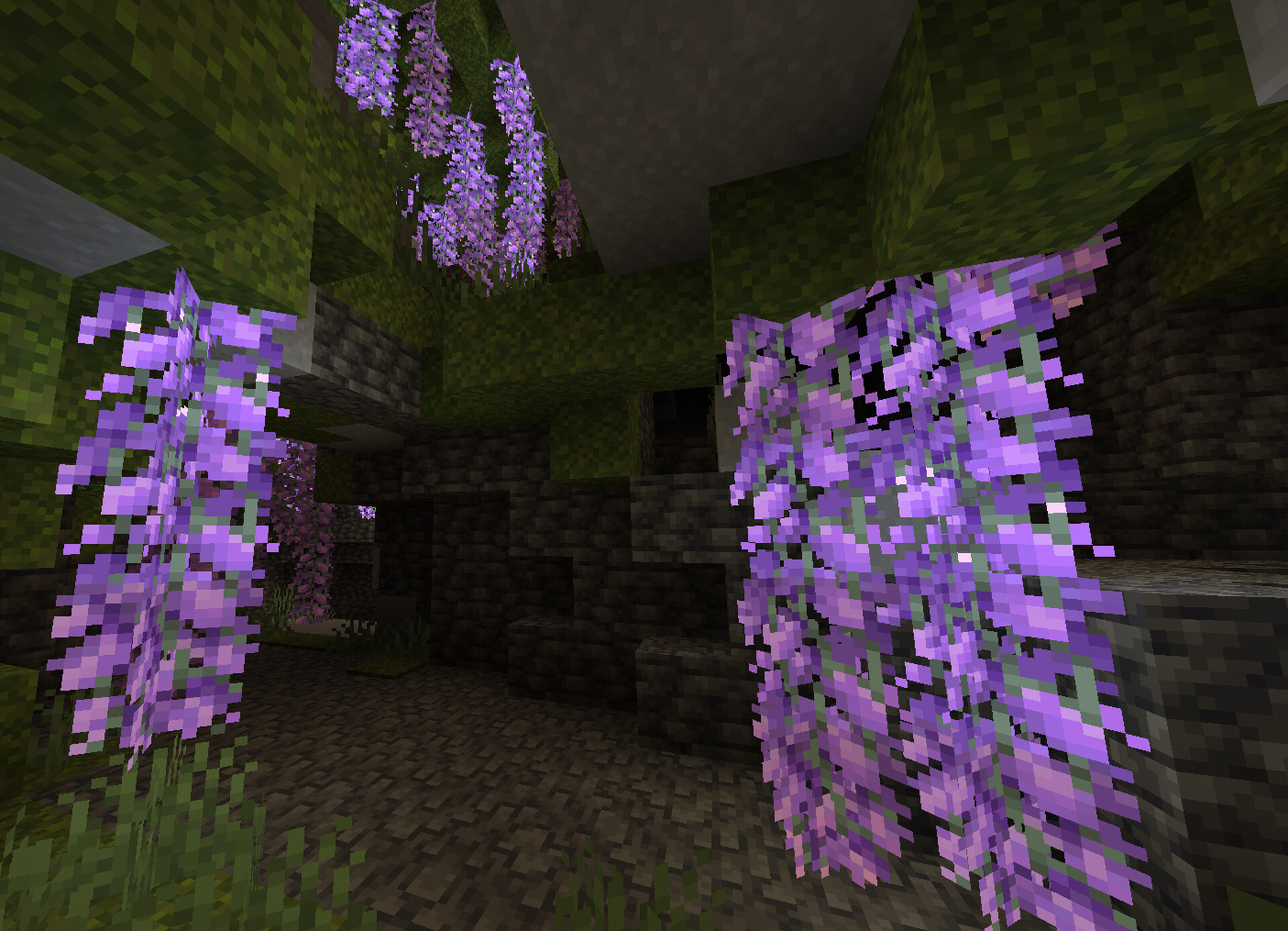 Glow Berry Vines to Wisteria! Minecraft Texture Pack