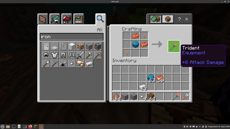 Copper Trident and Shears Bedrock Texure and Behavior Pack Minecraft ...