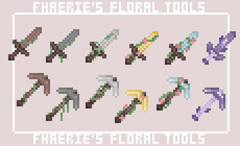 fhaerie's floral tools - bedrock Minecraft Texture Pack
