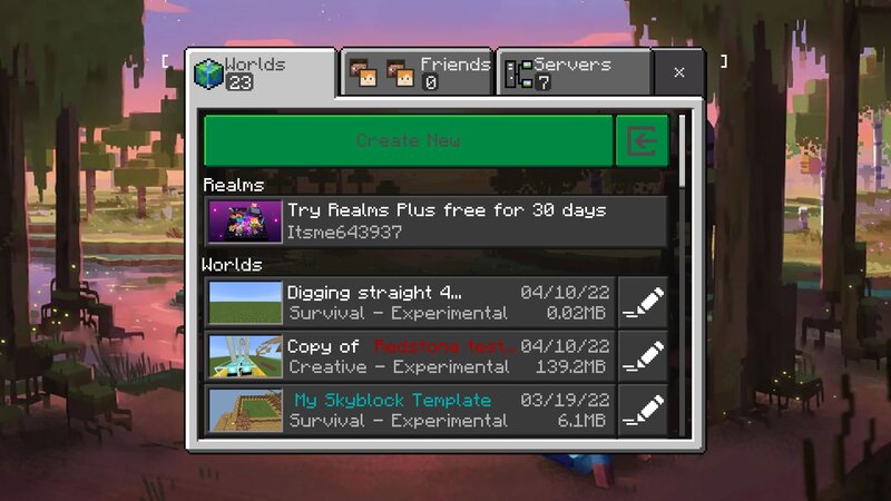 Minecraft 1.19 (The Wild Update) Themed GUI - Minecraft Bedrock V1 ...