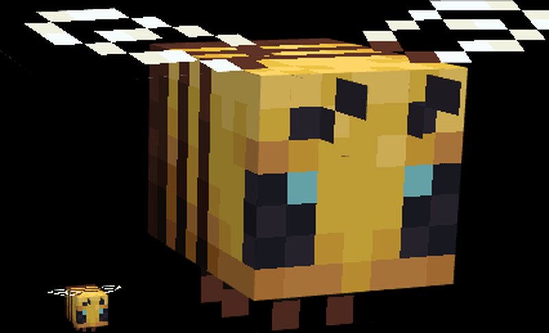 Realistic Sized Vanilla Bee [Enhanced Vanilla Model][Bedrock] 1.20.2/1. ...