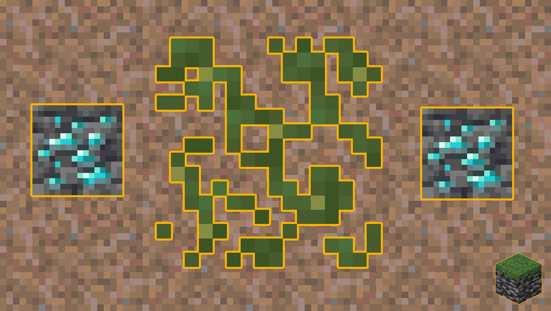 Green Glow Lichen | Bedrock Tweaks Minecraft Texture Pack