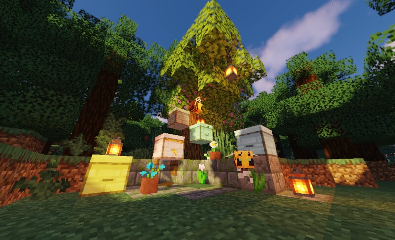 Colourful beehives Minecraft Texture Pack