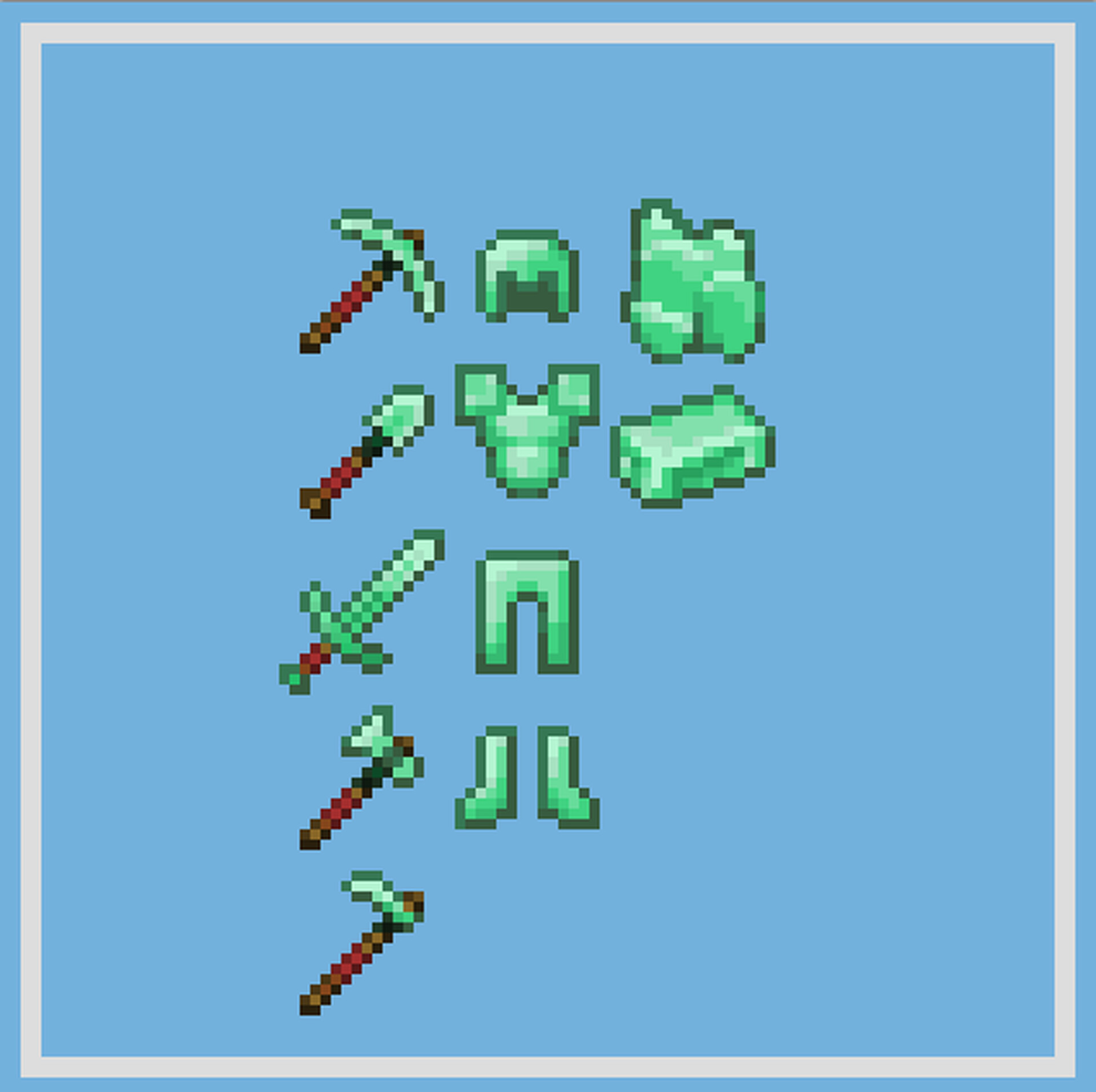 Wynds Emerald Items (needs optifine) Minecraft Texture Pack