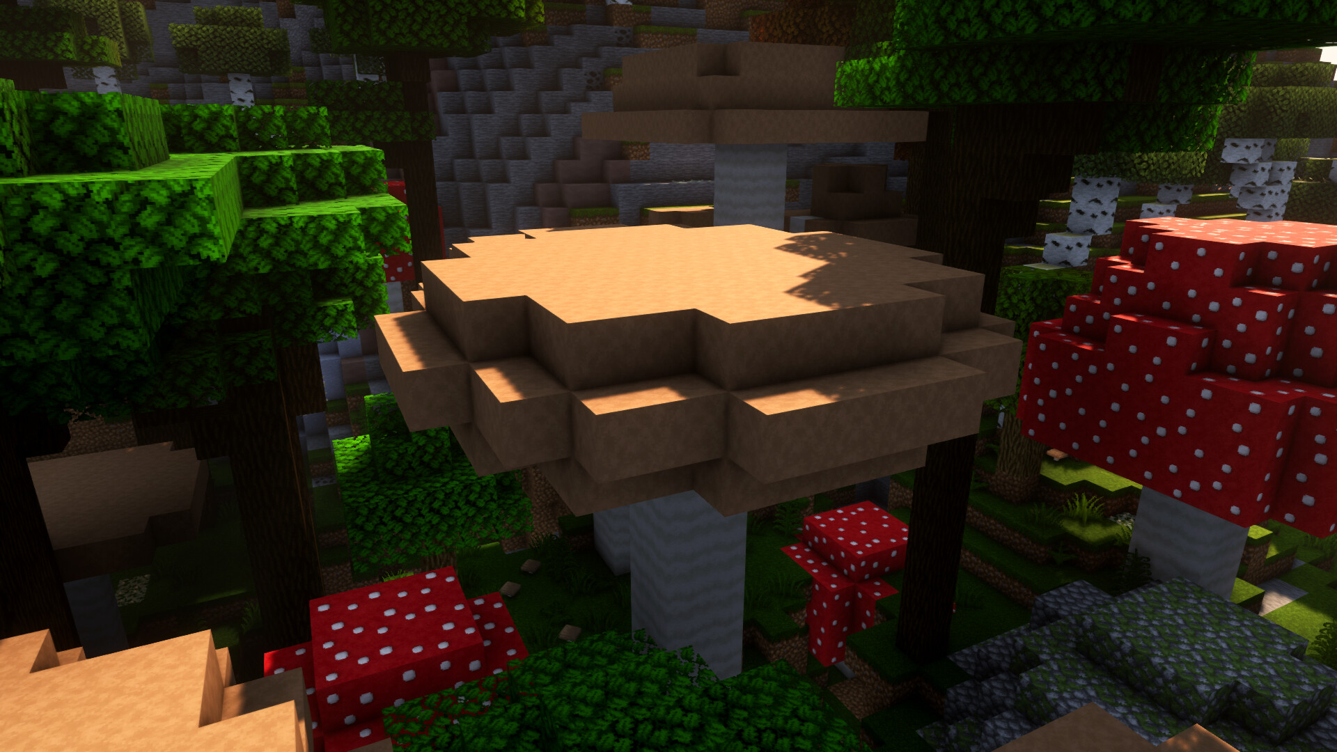 Mushroom blocks + Minecraft Texture Pack