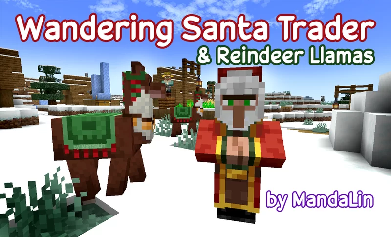 Wandering Santa Trader & Reindeer Llamas Minecraft Texture Pack