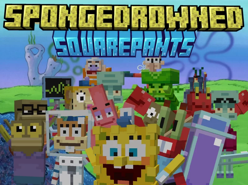 SpongeDrowned Squarepants Minecraft Texture Pack