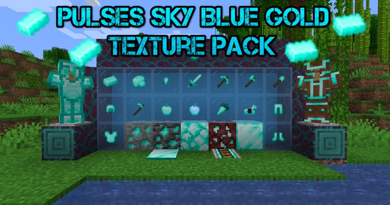 Pulse's Sky-Blue Gold Texture Pack Minecraft Texture Pack