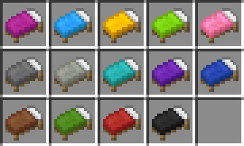 Modern 2D Bed Items Minecraft Texture Pack