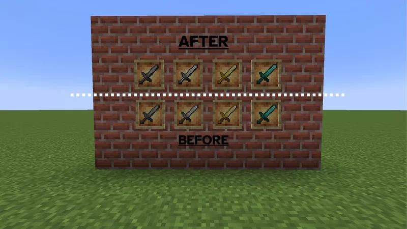 SWORD HANDLES MADE OUT OF RESPECTIVE MATERIAL Minecraft Texture Pack