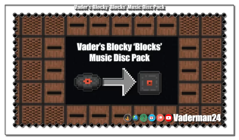 (1.0 — 1.21) Vader's Blocky 'Blocks' Music Disc Pack — 'Blocks' Music ...