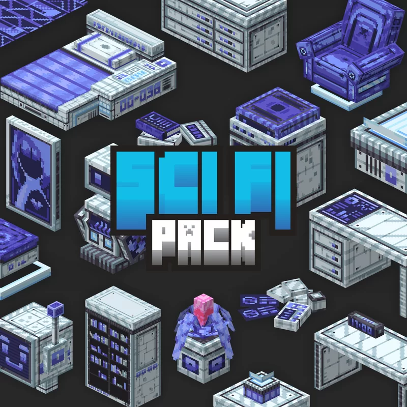 Sci-Fi Bedroom Animated Decoration Minecraft Texture Pack