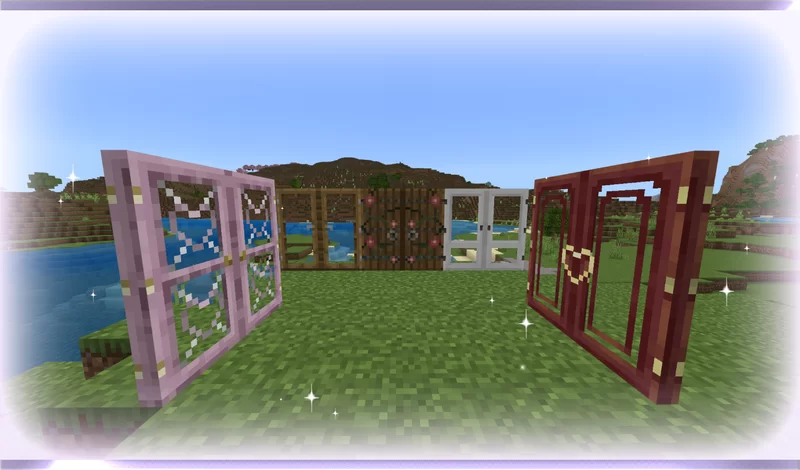 Htmlilly's personalized doors + glass and wood pack BEDROCK VERSION ...