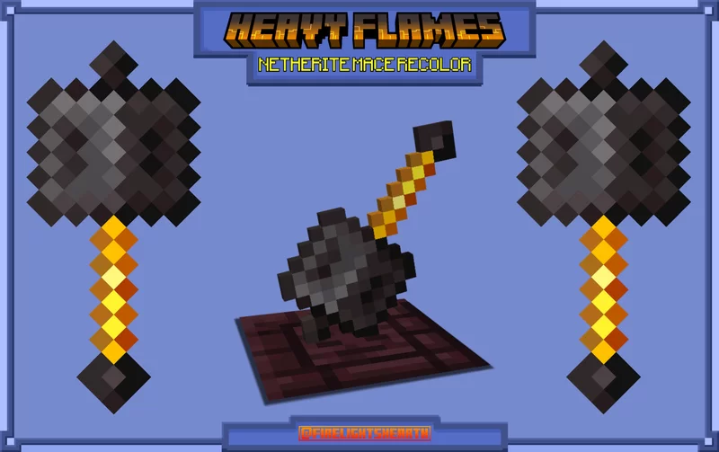 Heavy Flames: Netherite Mace Recolor Minecraft Texture Pack