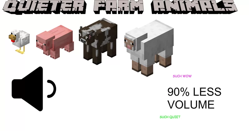Quieter Farm Animals Minecraft Texture Pack
