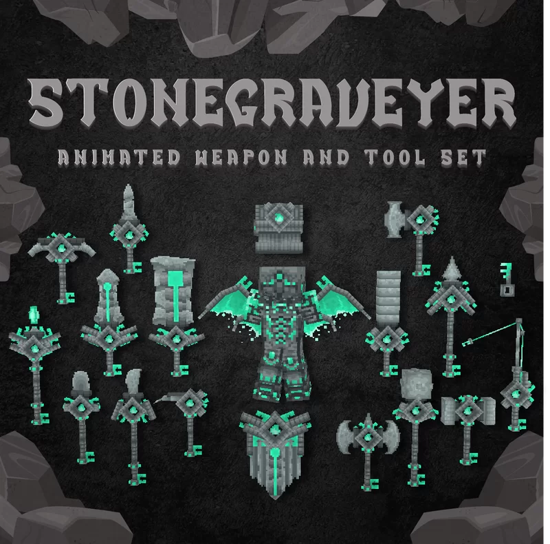 Stone Graveyer Animated Weapon Set Minecraft Texture Pack