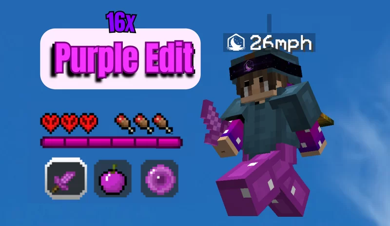 Purple Edit 16x - 1.8.9 Bedwars and PVP Texture Pack Minecraft Texture Pack