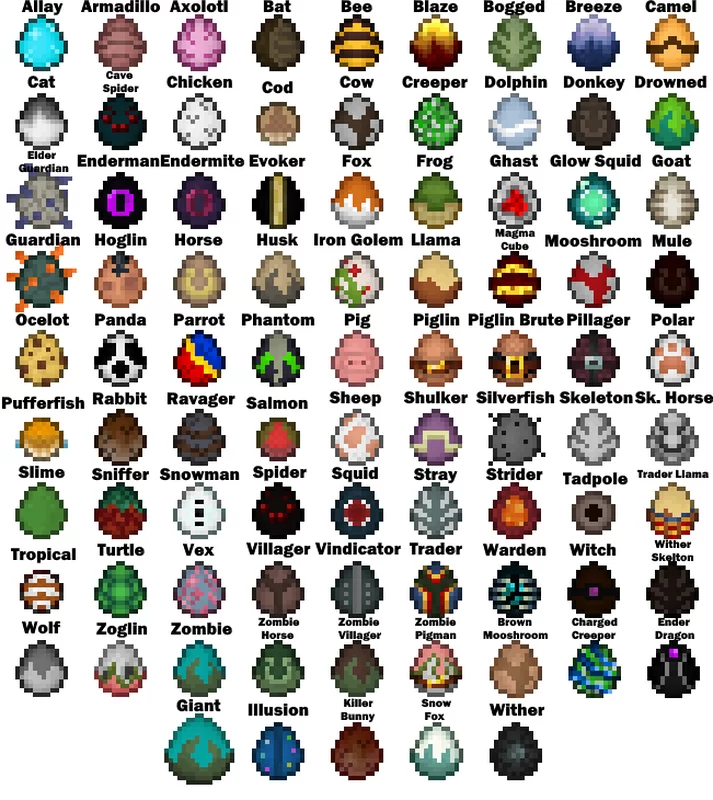 TheOnlyOne's Unique Spawn Eggs Minecraft Texture Pack