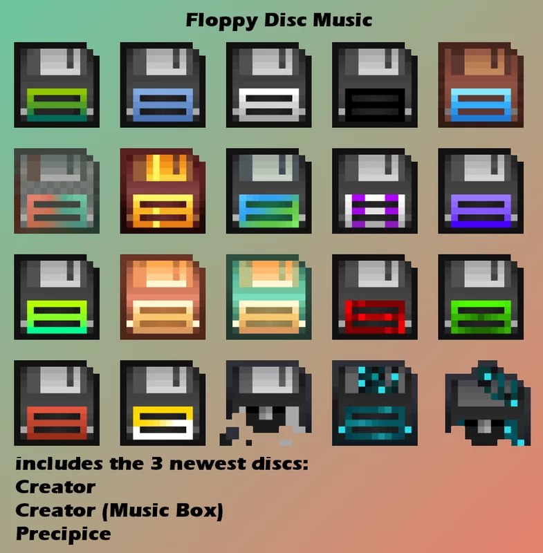 Floppy Discs for Music Discs Minecraft Texture Pack