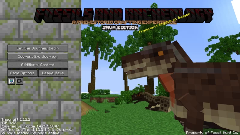 Fossils And Archeology Custom Menu Minecraft Texture Pack