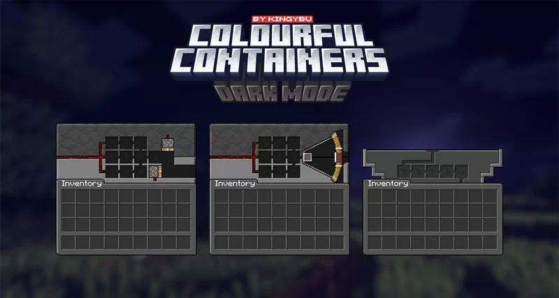 Colourful Containers Dark Mode GUI Minecraft Texture Pack