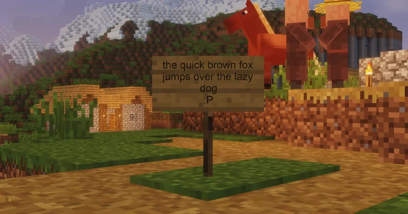 Minecraft, but with the Arial font Minecraft Texture Pack