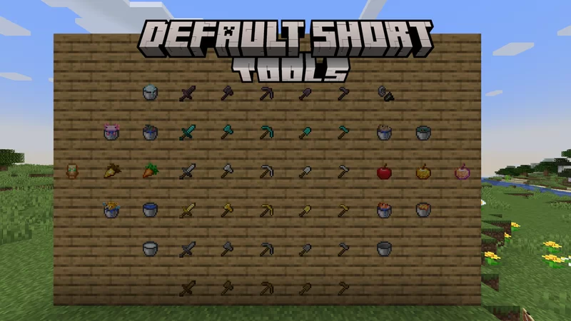 Default Short Tools (Bedrock Edition) Minecraft Texture Pack