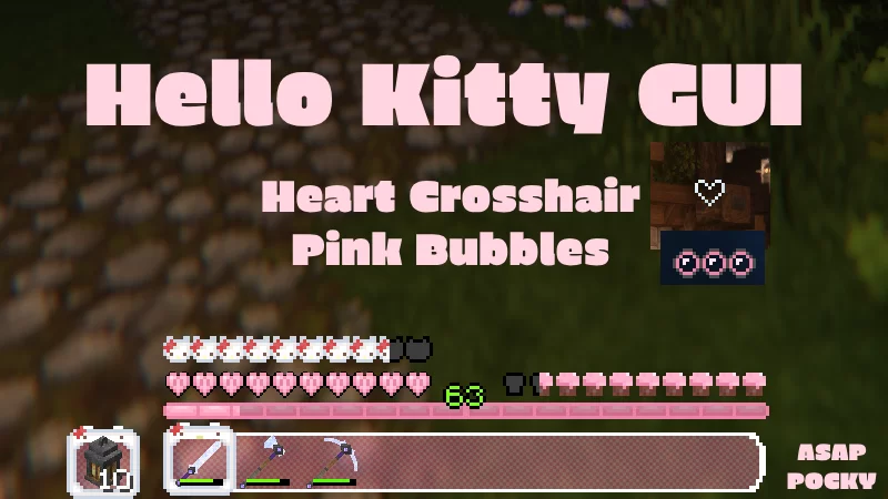 ~HELLO KITTY HOTBAR GUI 1.21.5~ Minecraft Texture Pack