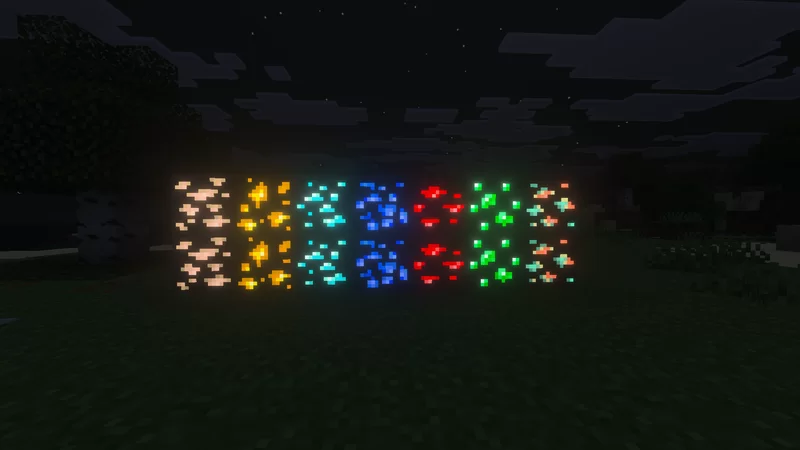 Glowing Ores Pack | Realistic Glow, Bright Caves, Smooth Lighting ...