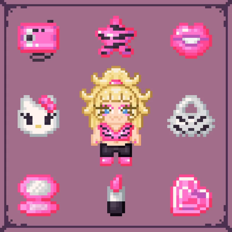 Gyaru items pack + Gyaru girl chibi 16x16 #42 Minecraft Texture Pack