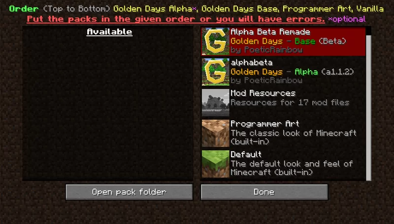 Alpha Beta Remade Minecraft Texture Pack