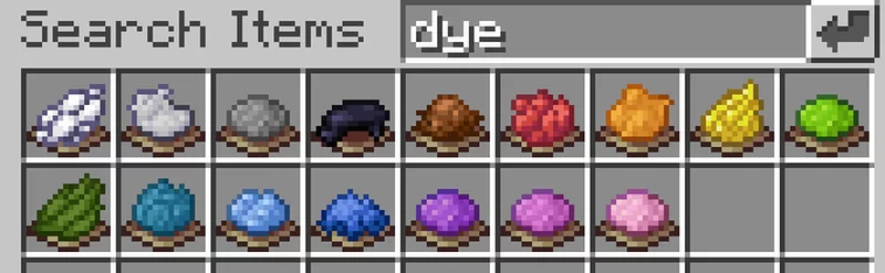 Classic dyes on 25w31a dye trays Minecraft Texture Pack