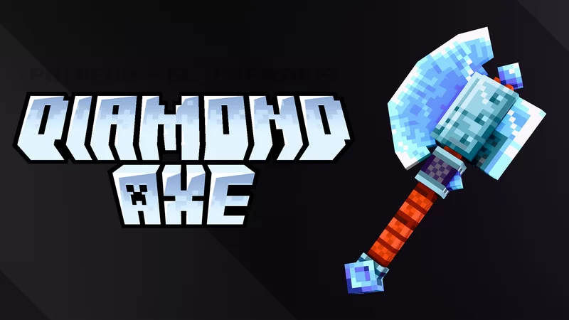 [FREE] Diamond Axe | 3D Model Minecraft Texture Pack