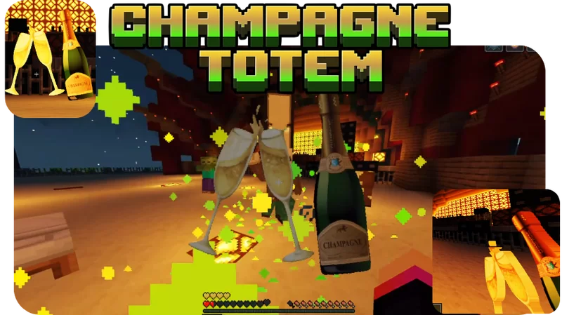 New Year Champagne Totem - Celebration Spirit Minecraft Texture Pack
