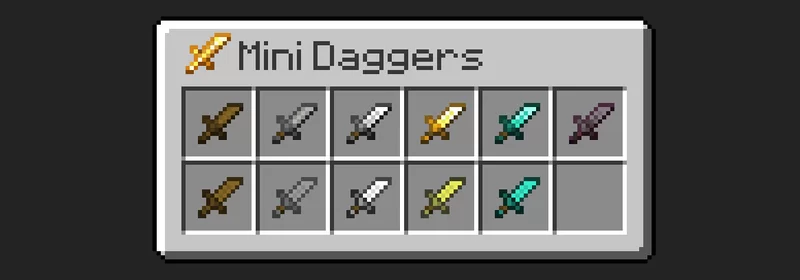 Mini Daggers Vanilla PVP Minecraft Texture Pack
