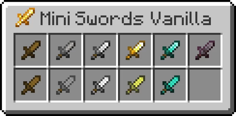 Mini Swords Vanilla PVP Minecraft Texture Pack