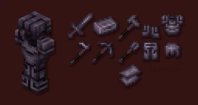Lith's netherite retexture (JAVA & BEDROCK) Minecraft Texture Pack
