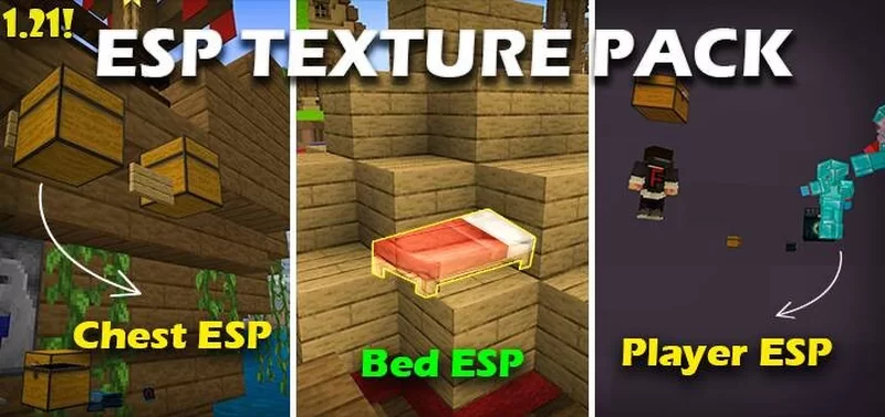 ESP Texture Pack | Bed, Player, Chests, mobs and more! Minecraft ...