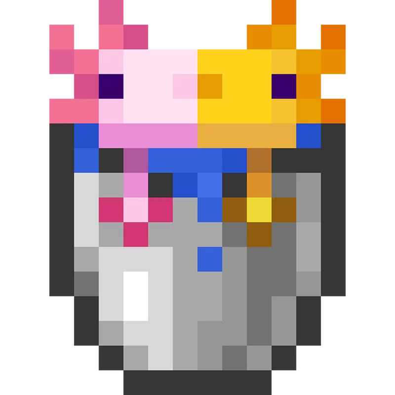 Colored Axolotl Buckets Minecraft Texture Pack