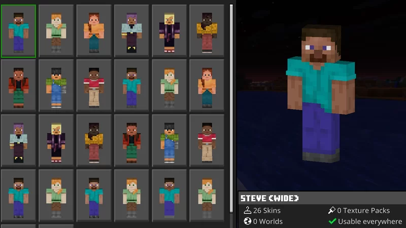 Java Edition Default Skins [Skin Pack] Minecraft Texture Pack