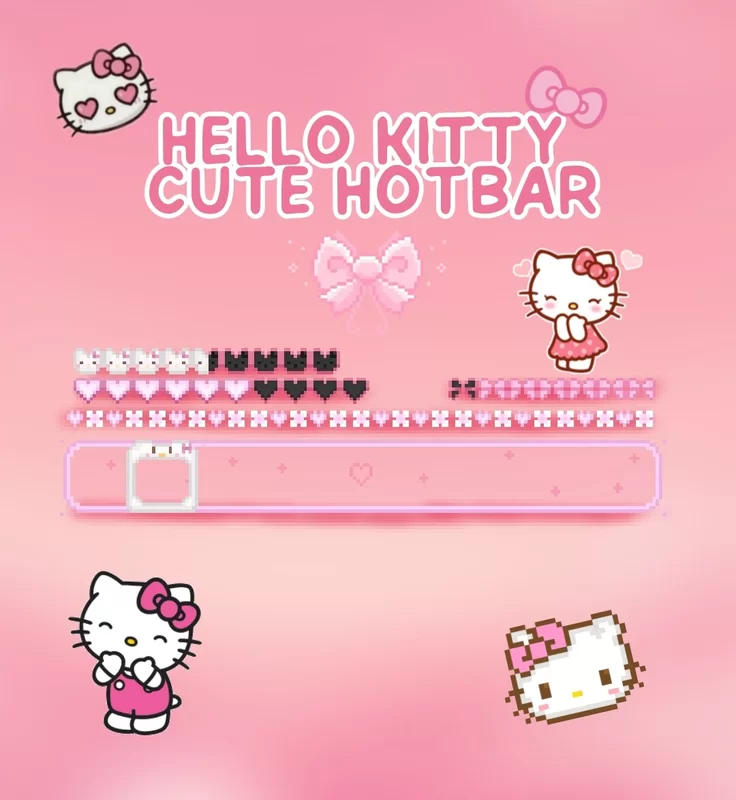 ⊹ ࣪ ˖ Hello Kitty Cute Hotbar ୨ৎ Minecraft Texture Pack