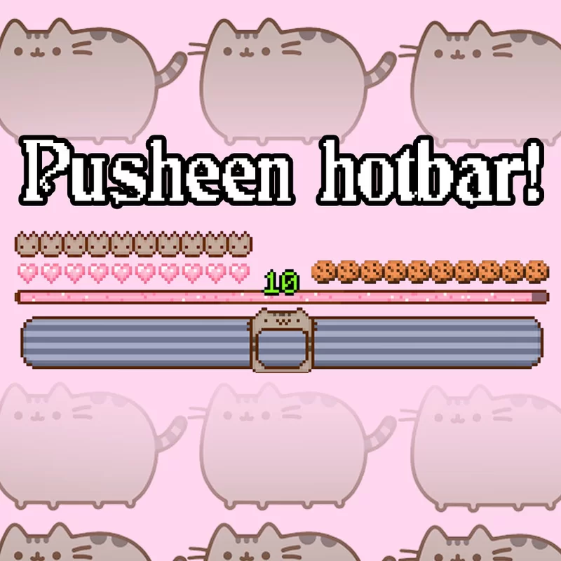 Luvstar's Pusheen Hotbar [JAVA 1.21.4 - 1.20] Minecraft Texture Pack