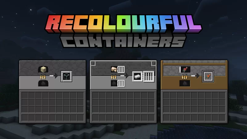 Recolourful Containers GUI + HUD (DARK) Minecraft Texture Pack