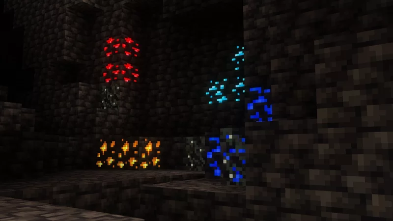 Glowing Ores BEDROCK Minecraft Texture Pack